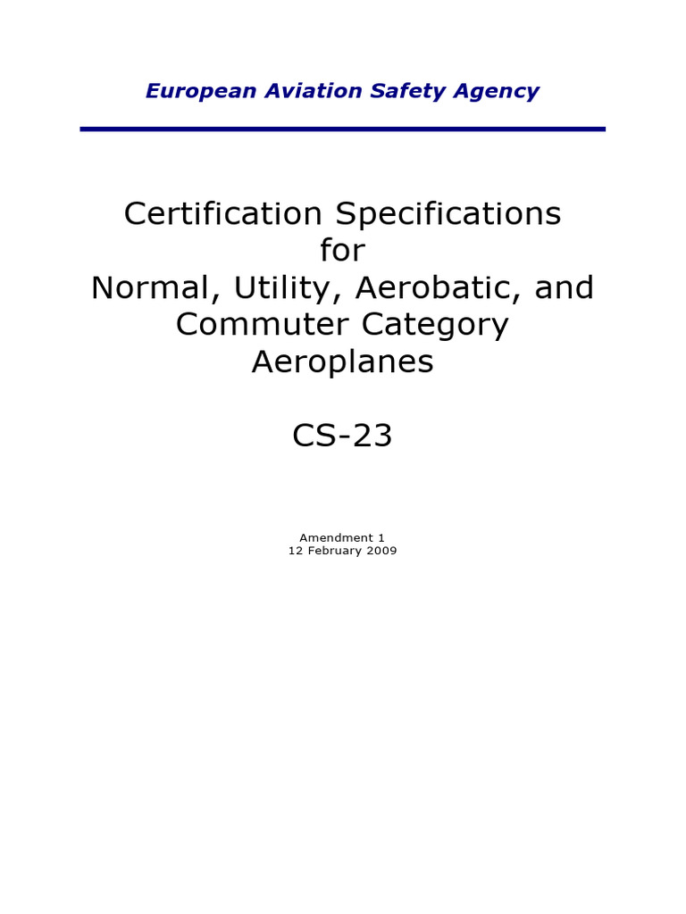 Easa CS-23 | PDF | Airplane | Flight