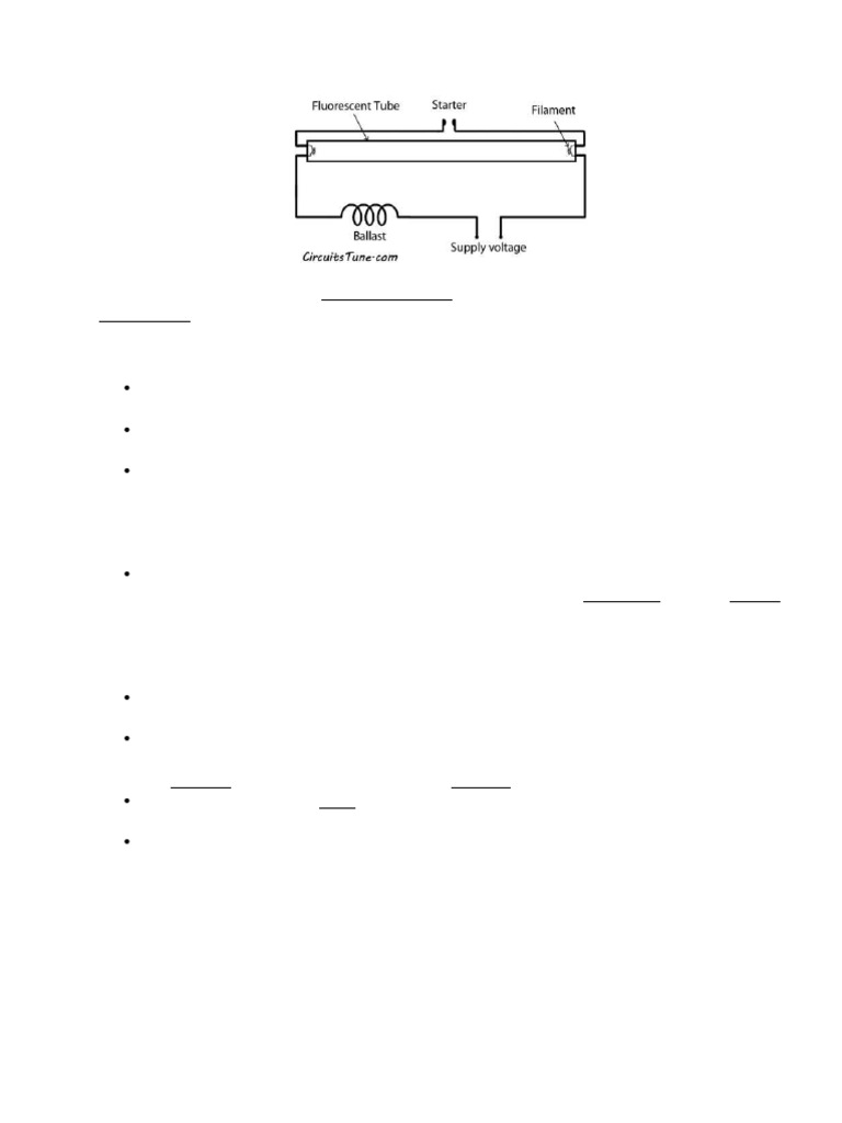 Low Pressure Mercury Lamp Diagram and Operation | PDF | Fluorescent Lamp | Vacuum Tube