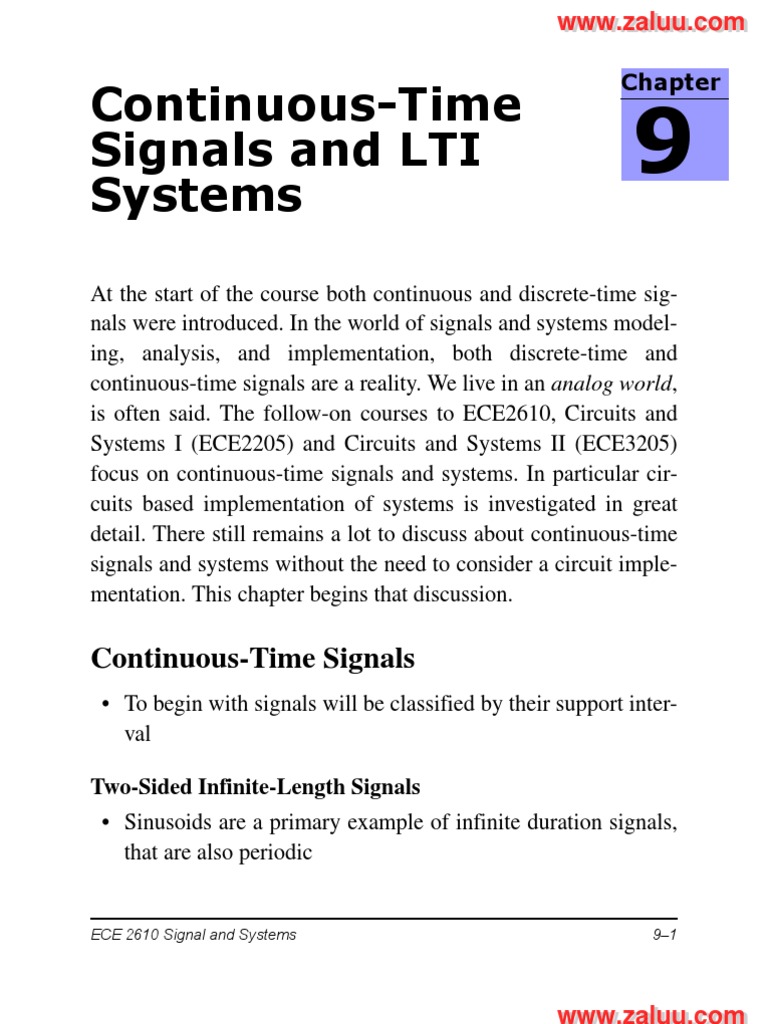 Ece2610 Chap9 | Download Free PDF | Convolution | Systems Theory