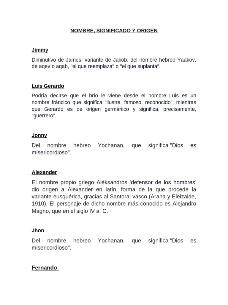 De Donde Vienen Los Nombres | PDF | Biblia