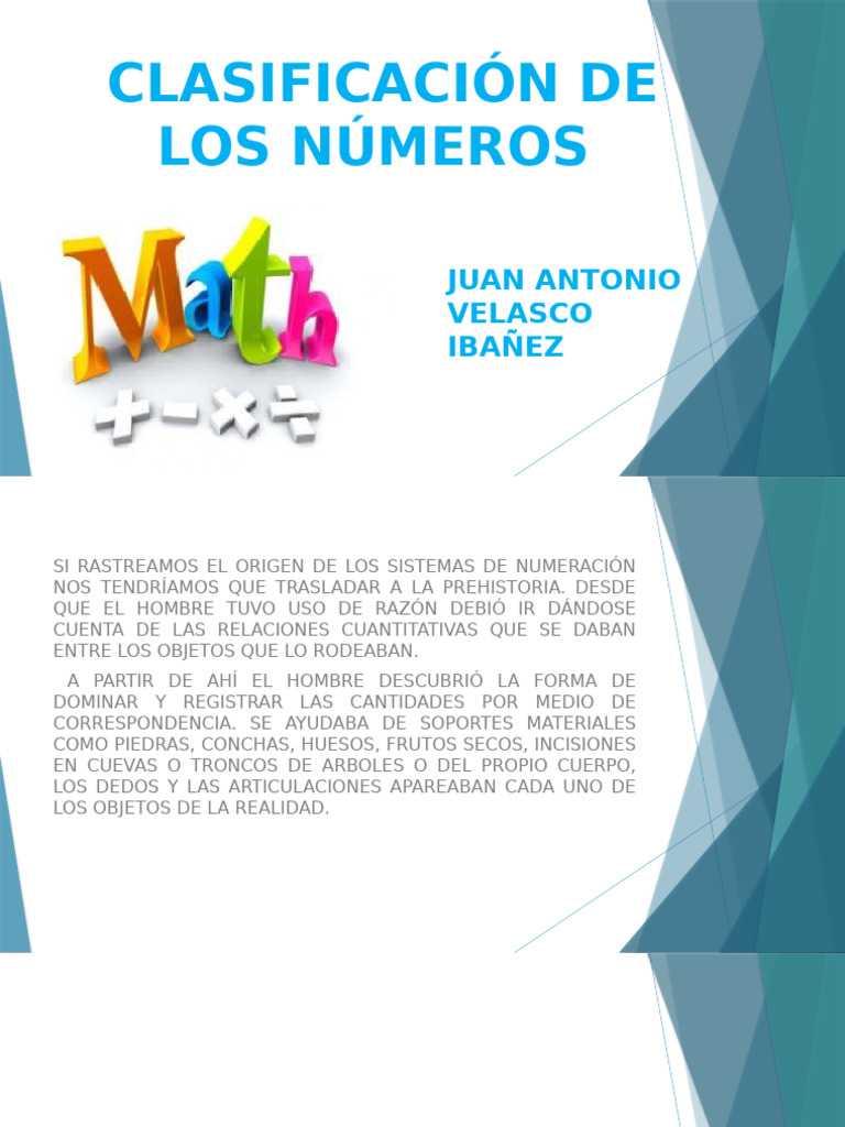 Clasificación de los Números Matemáticos | PDF | Número Real | Número ...