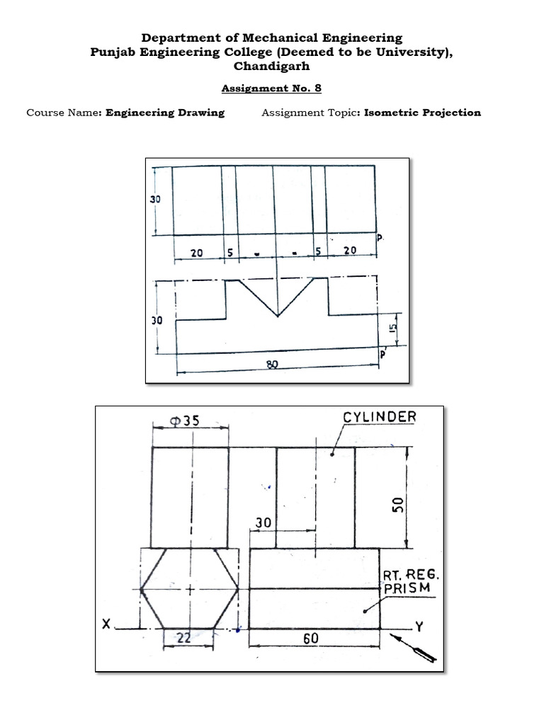 Assignment 8 Isometric Projections | PDF