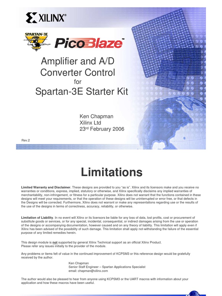 PicoBlaze Amplifier and ADC Control Rev2 | PDF | Analog To Digital Converter | Amplifier