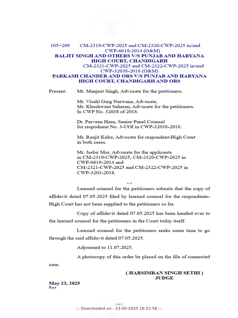 CWP 6619 2014 23 05 2025 Interim Order | PDF