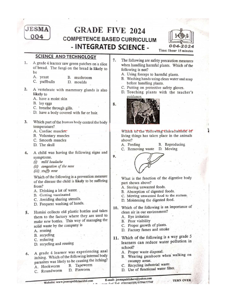 Grade 5 Jesma 004 Intergrated Science | PDF