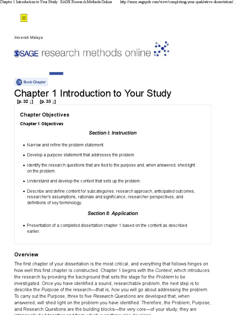 Chapter 1: Research Introduction Guide | PDF | Thesis | Qualitative ...