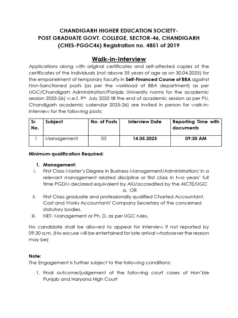 Walk in Interview Bba 14-05-2025 | PDF | Thesis | Doctor Of Philosophy