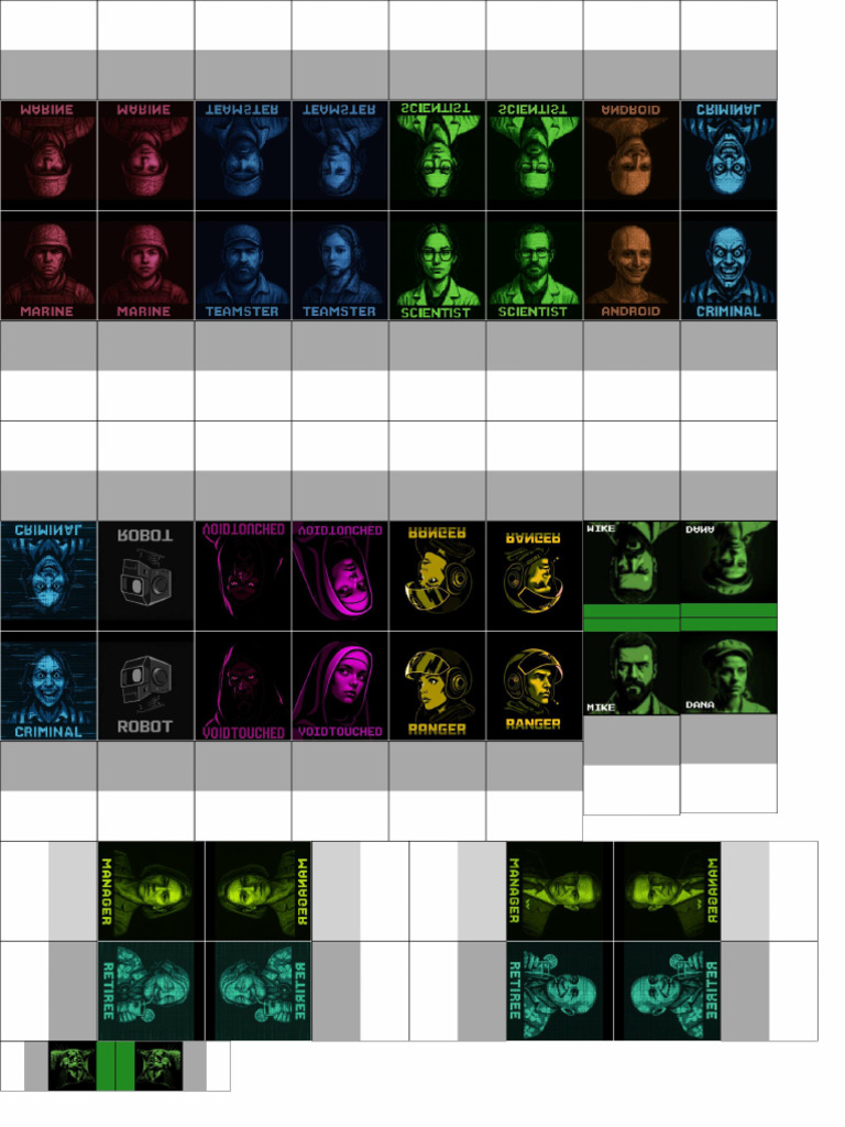 Mothership Character Portraits | PDF