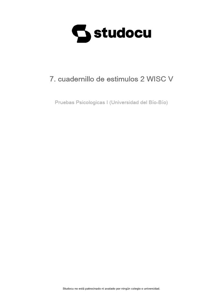 CUADERNILLO 2 Wisc V | PDF