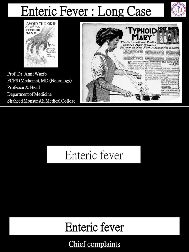 Enteric Fever Case Study and Diagnosis | PDF | Medical Specialties ...