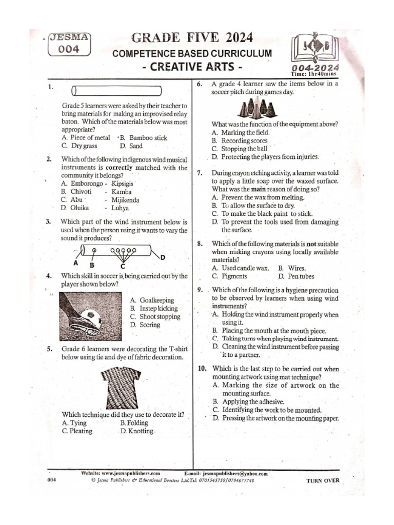 Grade 5 Jesma 004 Creative Arts | PDF