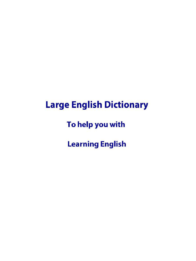 First 300 Pages of Large Dictionary | PDF