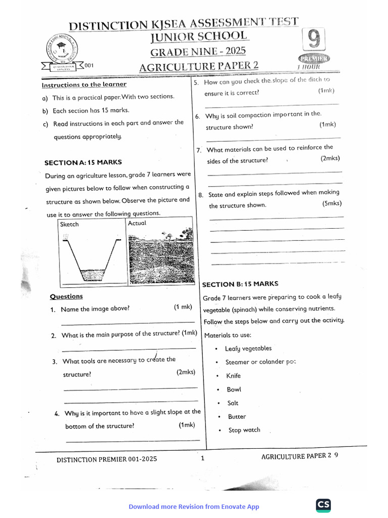 Grade 9 Distinction 001 Agric Pp2 | PDF