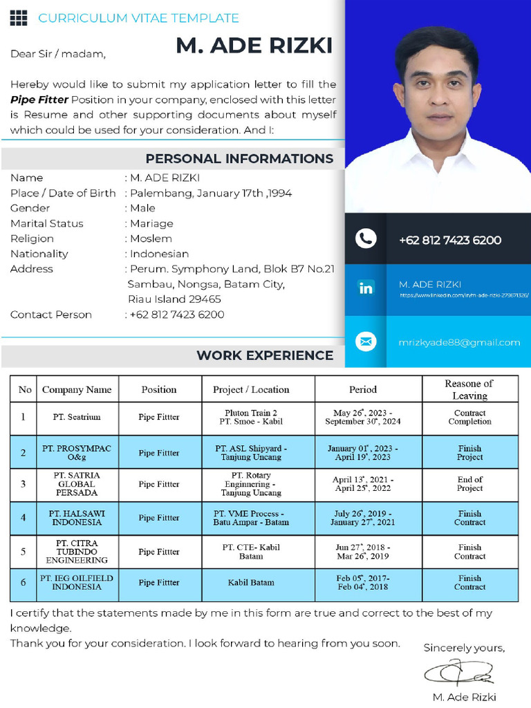 CV - M Ade Rizki | PDF