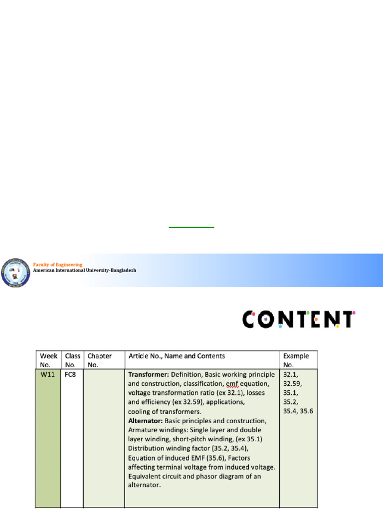 IEC - Final Lecture-8 Transformer, Alternator | PDF | Transformer ...