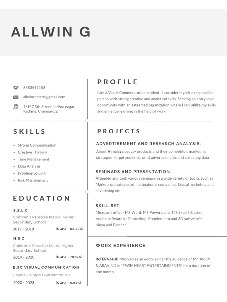 Allwin Resume | PDF