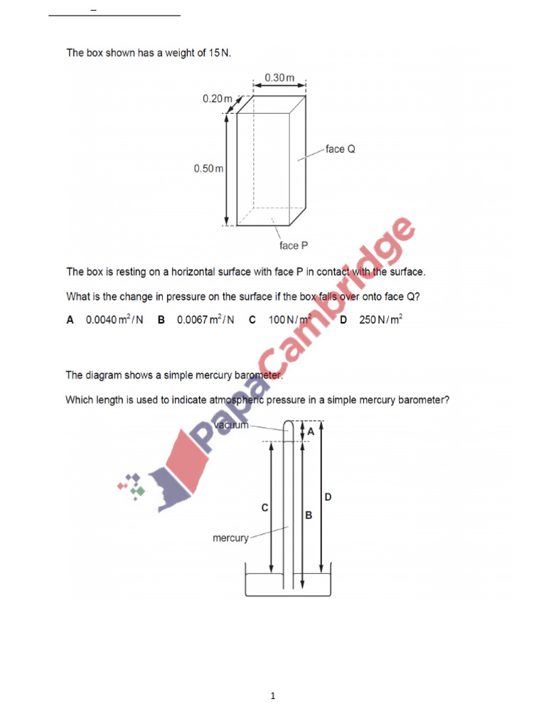 2021 N Pressure Igcse 0625 | PDF