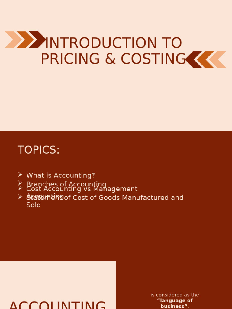 Lesson 1-Introduction To Pricing and Costing | PDF | Cost Of Goods Sold ...