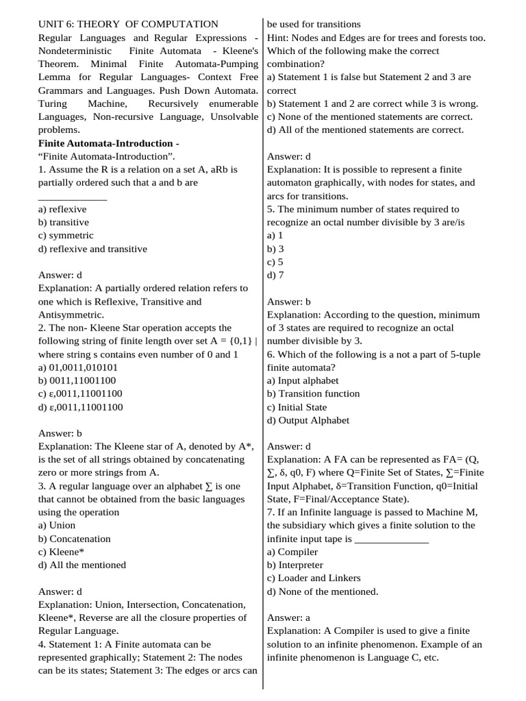 TOC Final | PDF | Automata Theory | Theoretical Computer Science