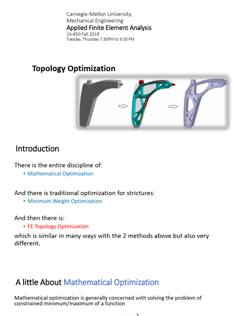 Cmu Fe Course 22 - Fe Topo Opt | PDF | Mathematical Optimization | Mathematics
