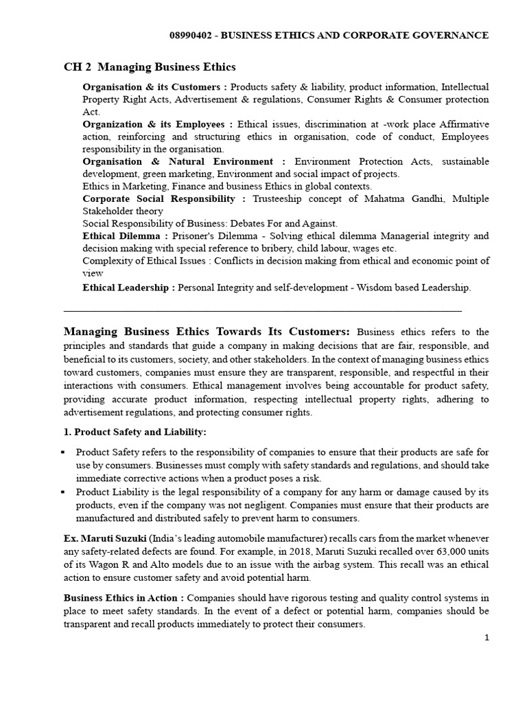 BECG CH 2 Managing Business Ethics | PDF | Corporate Social ...