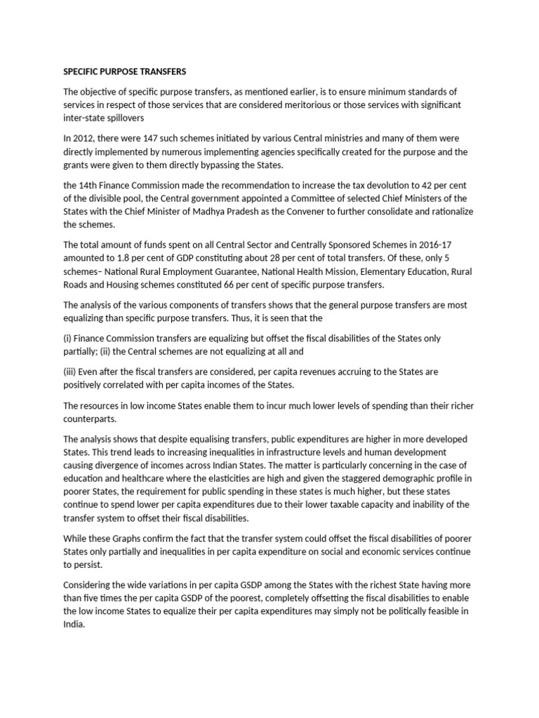 Specific Purpose Transfers | PDF | Government Spending | Gross Domestic ...