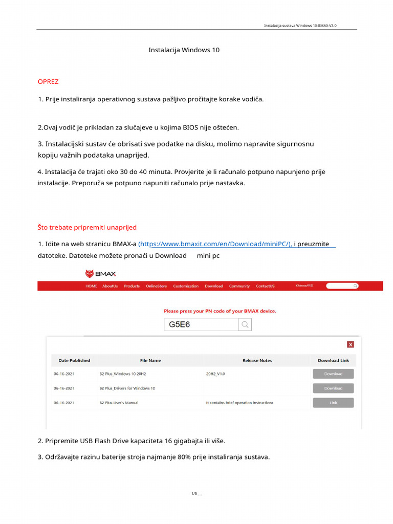Instalacija Windows 10 Hrvatski | PDF