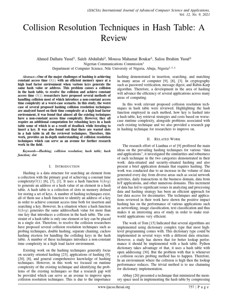 Collision Resolution Techniques in Hash | PDF | Algorithms | Computer Programming