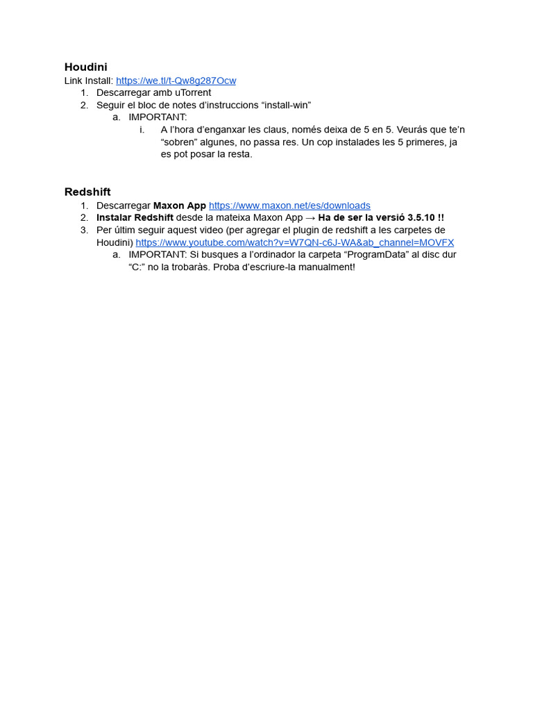 Redshift & Houdini | PDF