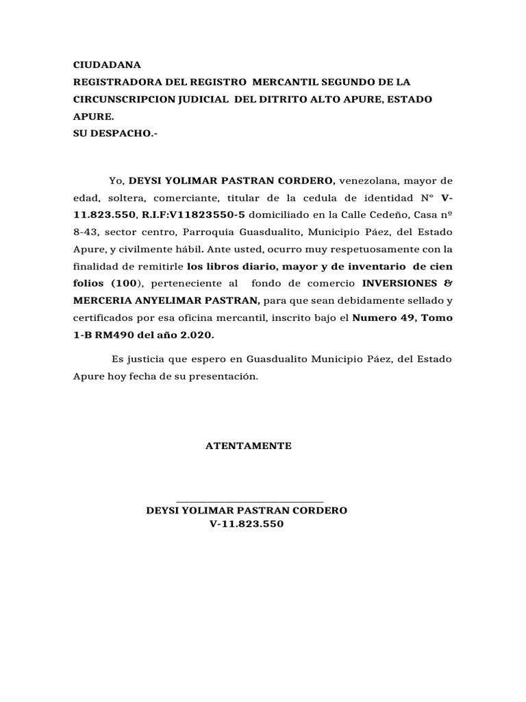 Solicitud Pára El Folio de Libros | PDF