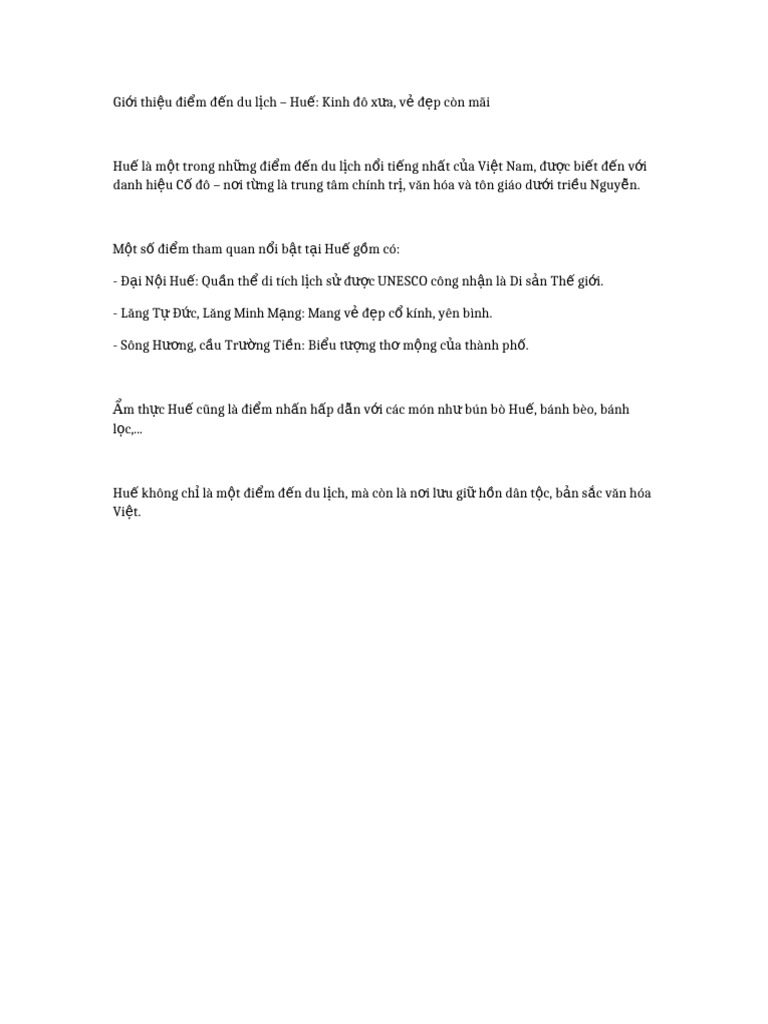 Gioi Thieu Diem Den Hue | PDF