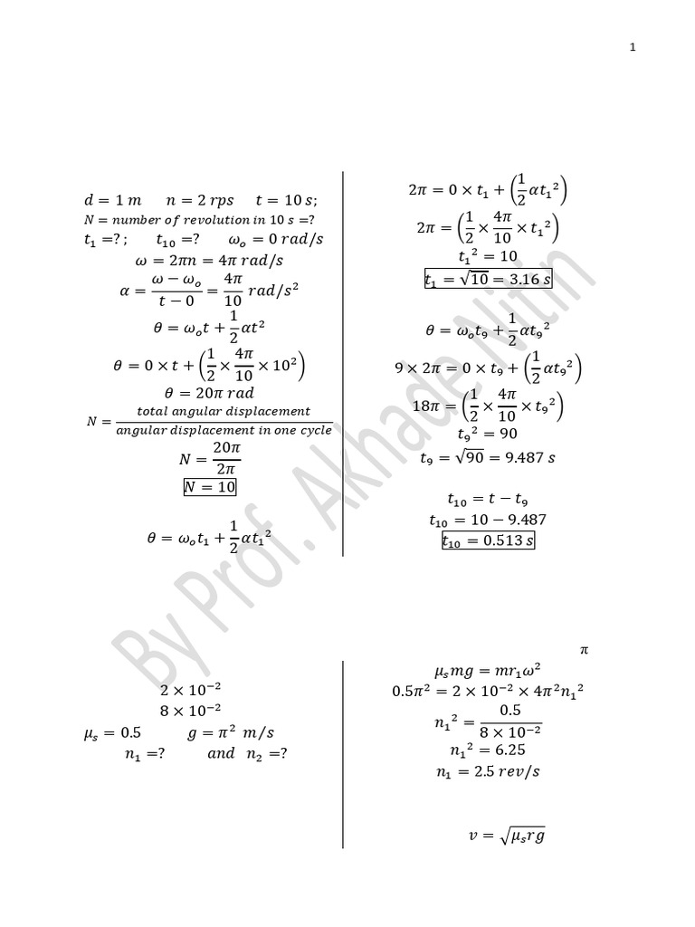 Rotational Dynamics Problem Solutions | PDF | Applied And Interdisciplinary Physics | Physical ...