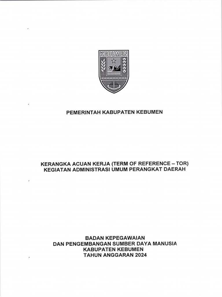 KAK Administrasi Umum PD | PDF