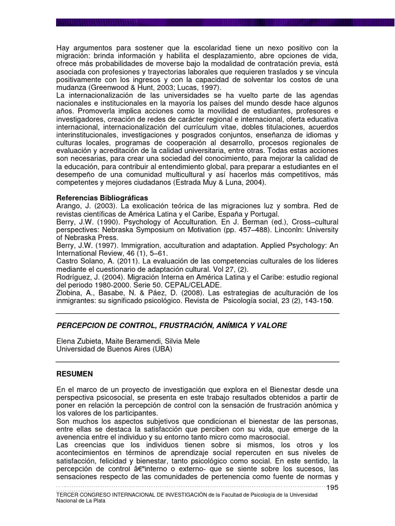 Immigration Acculturation and Adaptation | PDF | Comportamiento ...