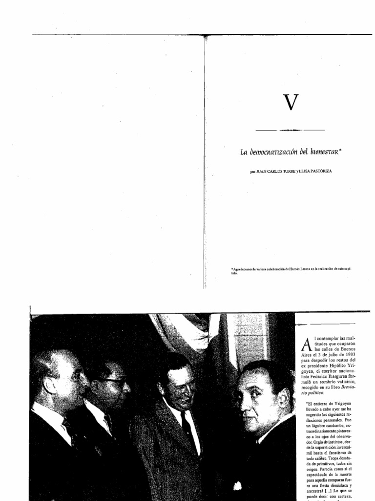 Pastoriza-Torre, La Democratización Del Bienestar | PDF