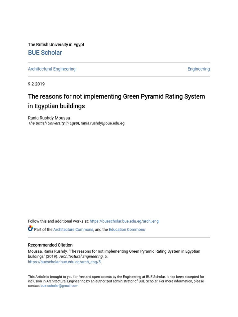 The Reasons For Not Implementing Green Pyramid Rating System in E | PDF ...