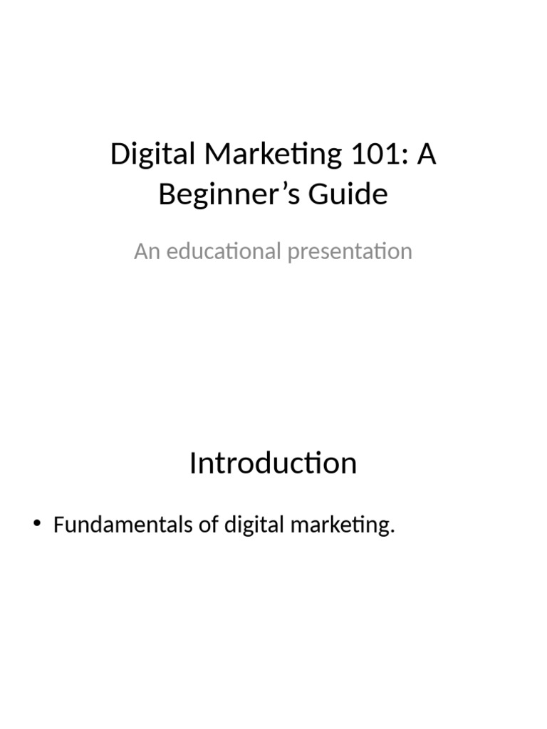 Digital Marketing 101 | PDF