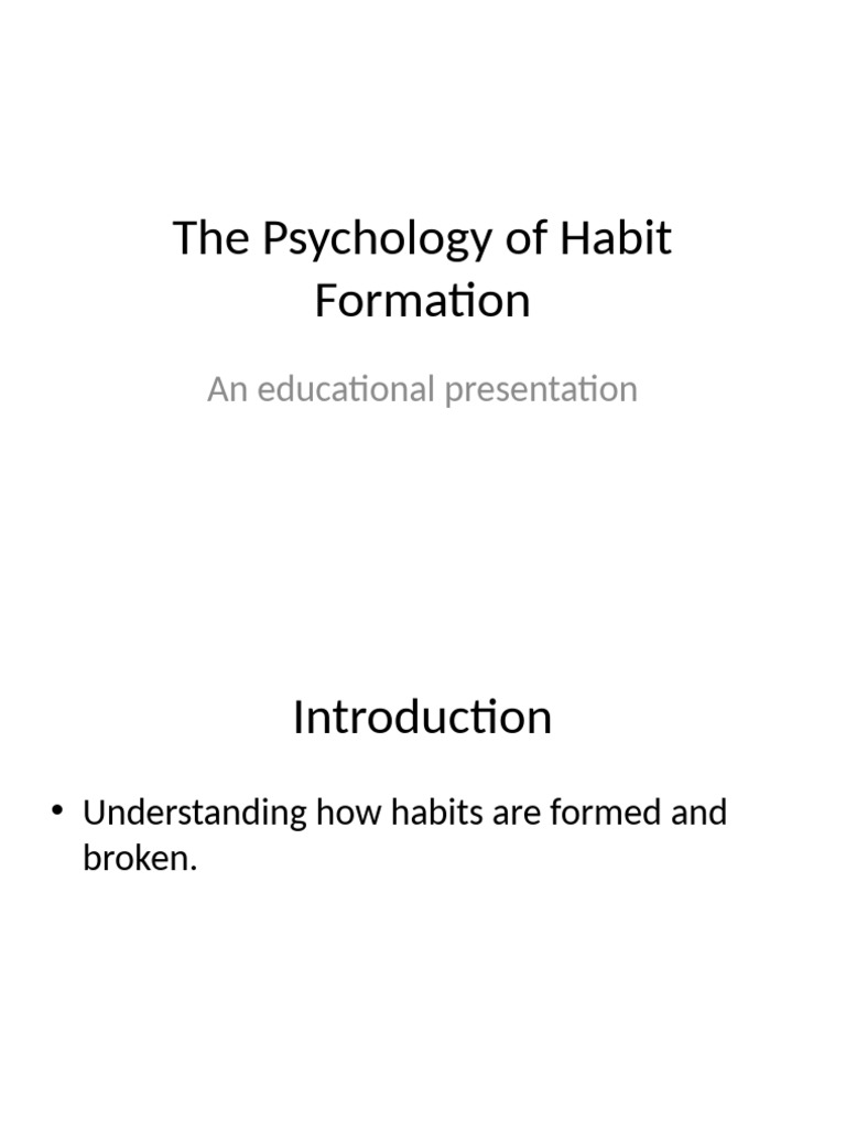 Understanding Habit Formation Psychology | PDF