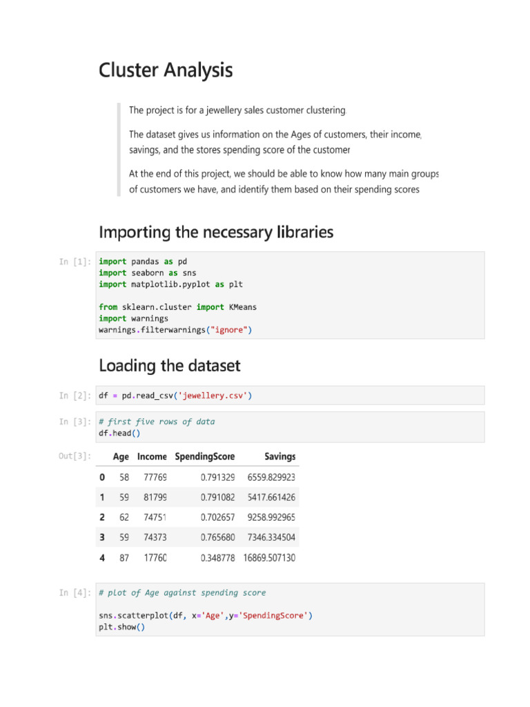 Unsupervised Machine Learning - Cluster Analysis | PDF