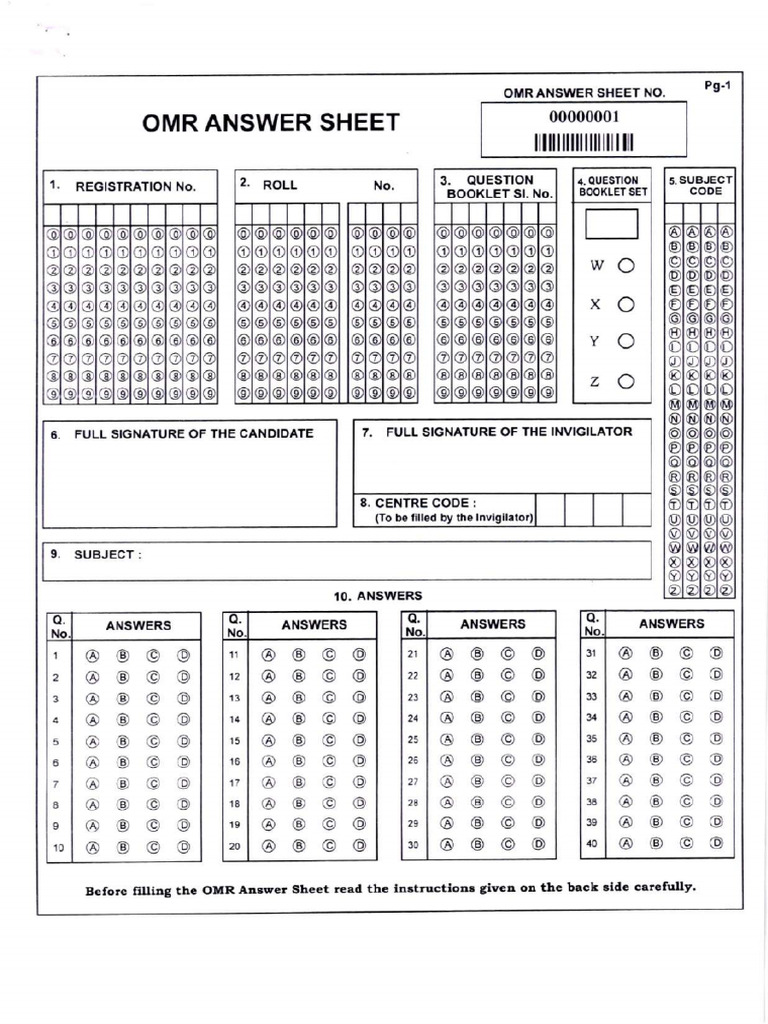 Sem-3 OMR Sheet | PDF