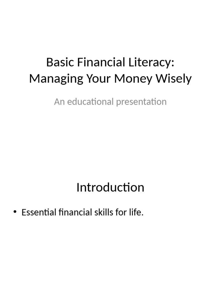 Basic Financial Literacy | PDF