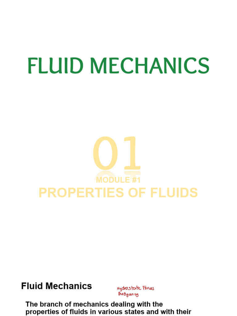 Module 1 - Properties of Fluids | PDF | Viscosity | Liquids