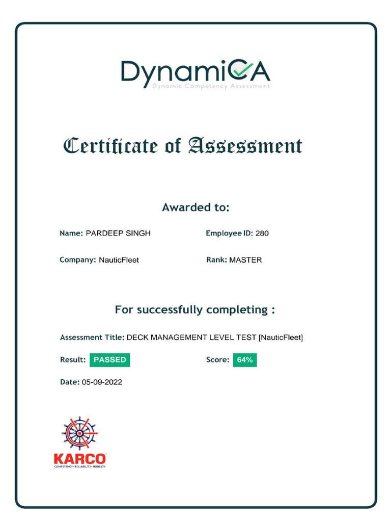 DynamiCA CES Test(1) | PDF
