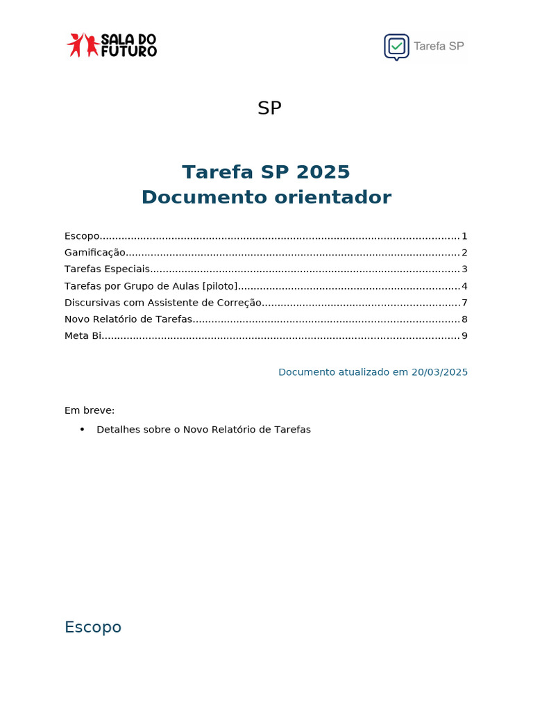 TSP 2025 Documento Orientador - 20.03.25 | PDF | Science | Matemática