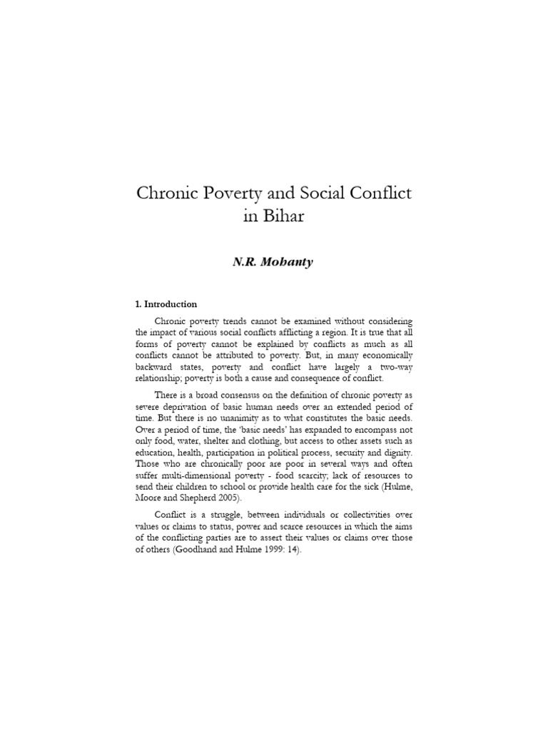 Chronic Poverty and Social Conflict in Bihar | PDF | Poverty | Poverty ...