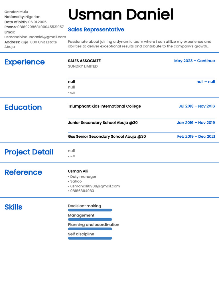 Usman Resume 742 | PDF