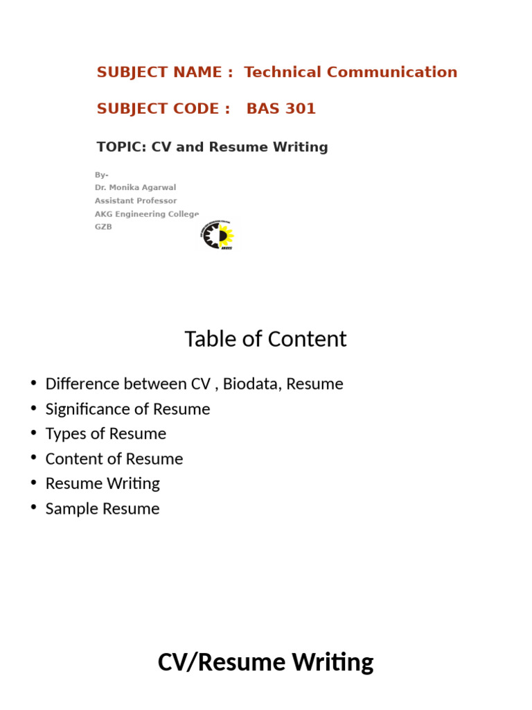 BAS 301 Unit 2 Resume CV | PDF | Résumé