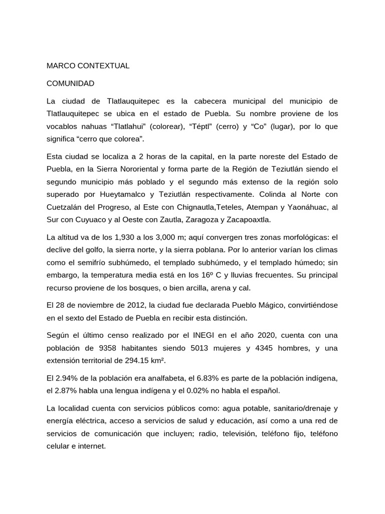 Marco Contextual Comunidad[1] | PDF