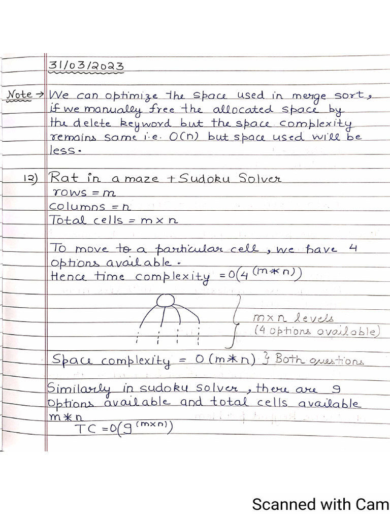 Time and Space Complexity of Recursion 31st March 2023 | PDF