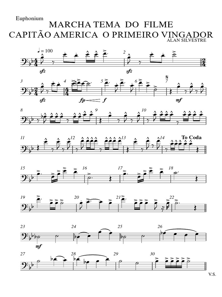 Marcha Tema Do Filme - Capitão América - 2021 - Euphonium - 2025-05-26 1145 - Euphonium | PDF